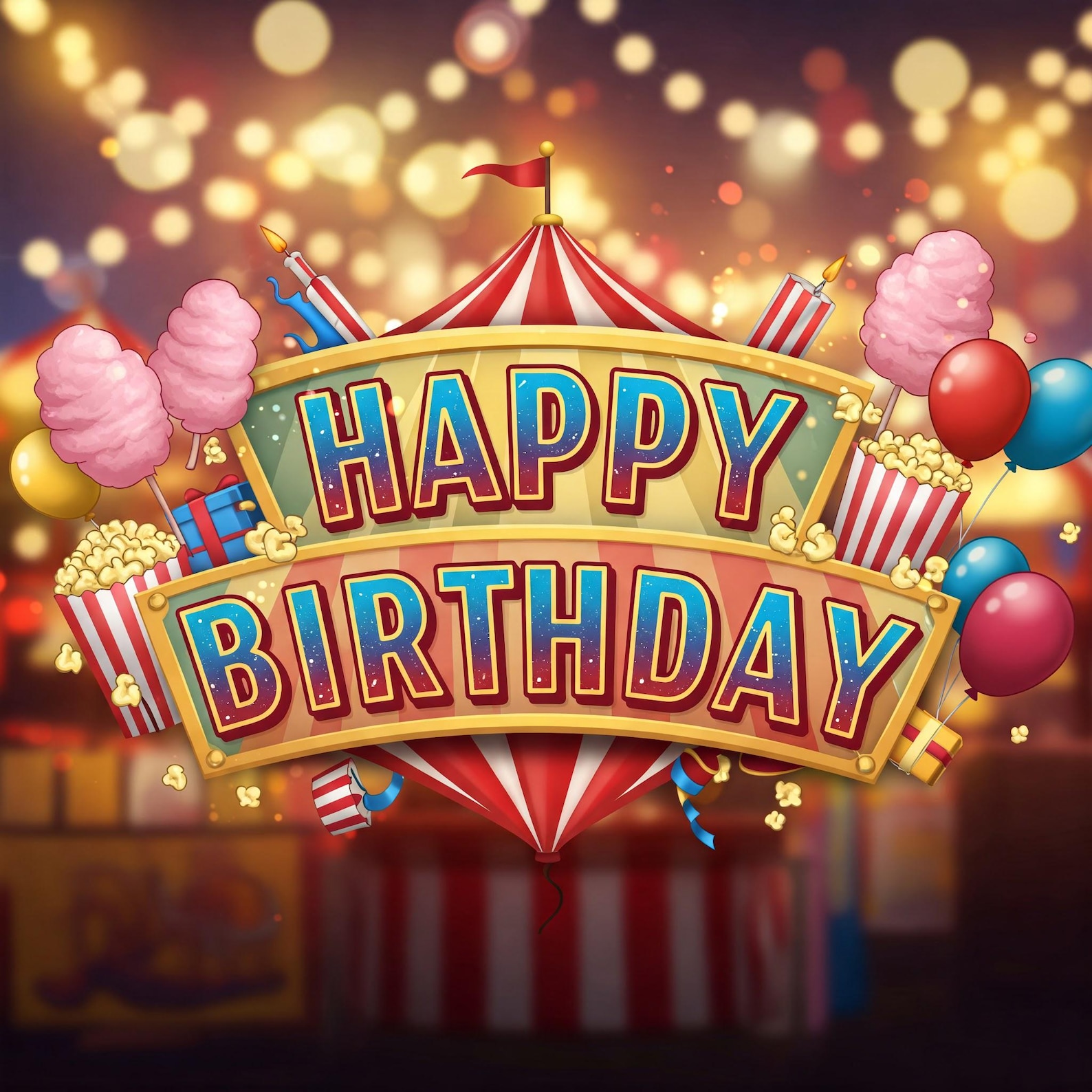 Circus Birthday Card: Fun Fair Printable (digital Download) - Etsy