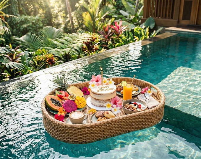 Animated Birthday Ecard – Floating Breakfast Pool Video (digital ...