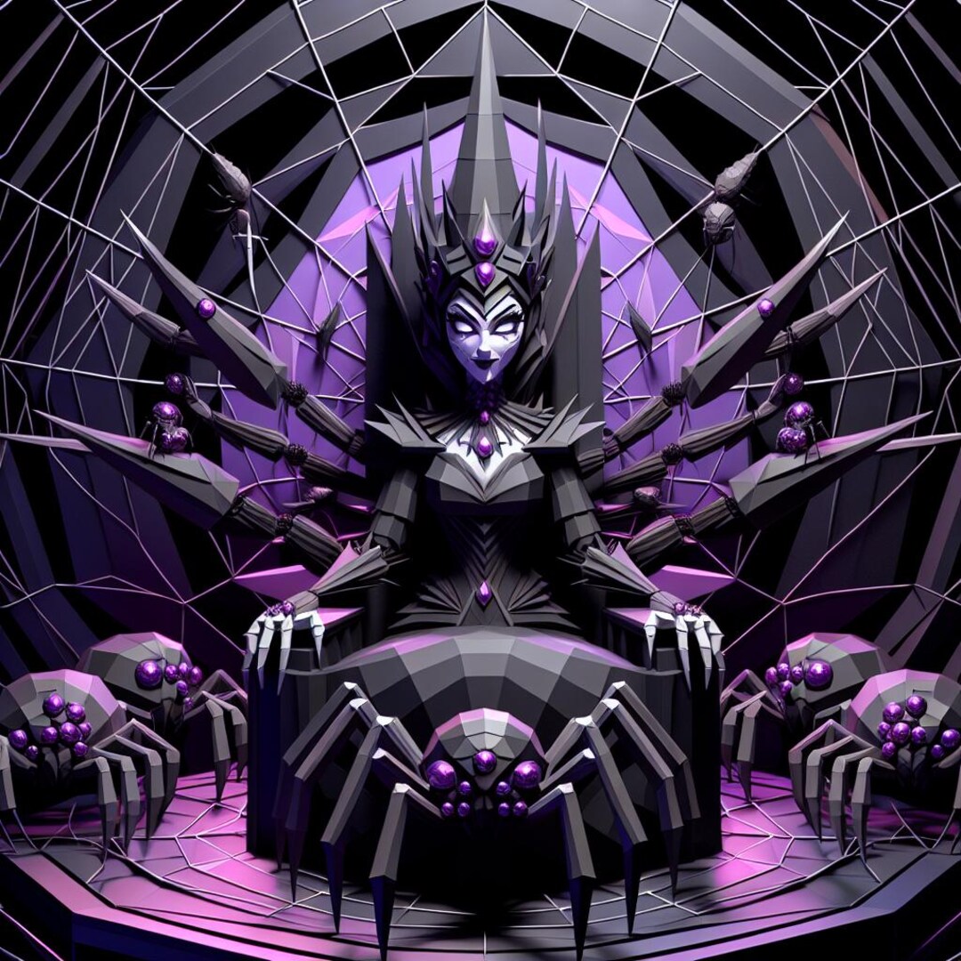 Spider Queen the Arachnid Princess Purple Black Creepy Spooky Scary ...
