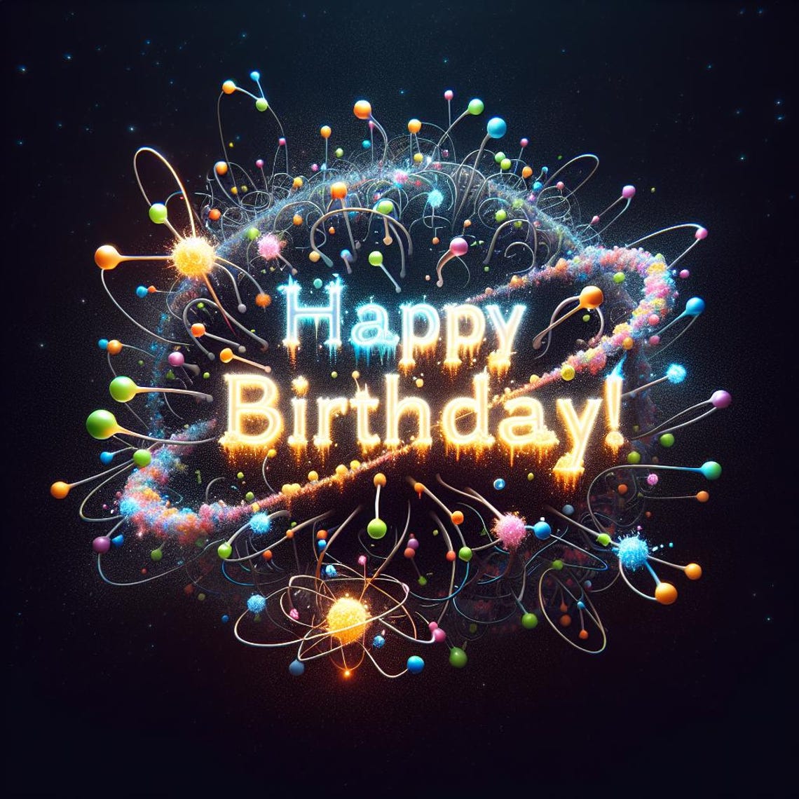 Big Bang Birthday Card: Galaxy & Atom Science Theme (digital Download ...