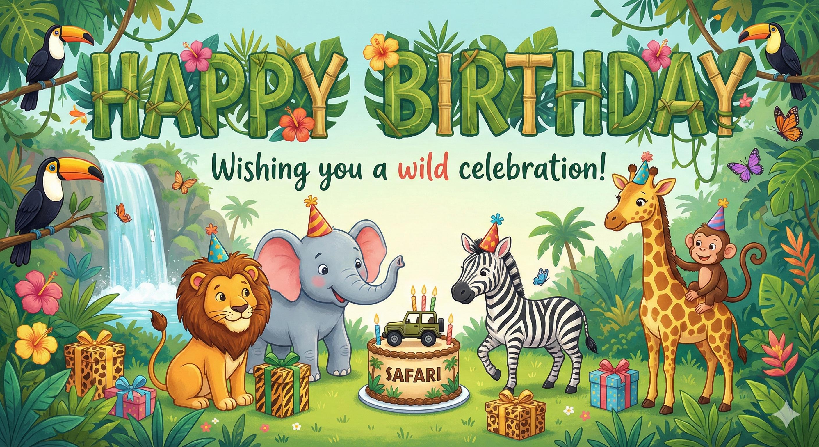 Zoo Animal Birthday Sign, Safari Party Decor, DIY Card Making ...