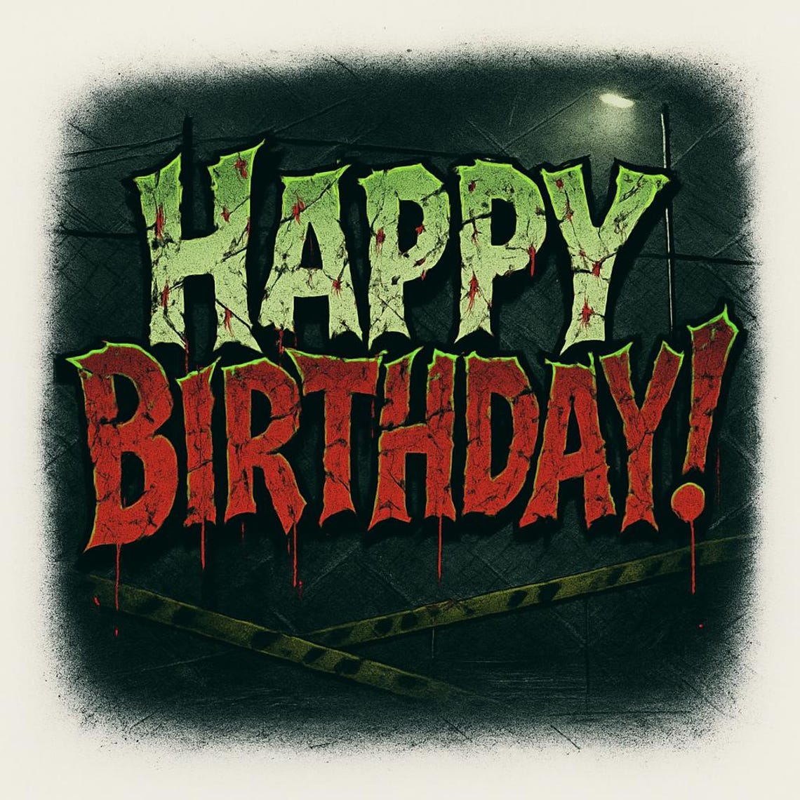 Zombie Happy Birthday Sign Digital Download | Bloody Green & Red ...