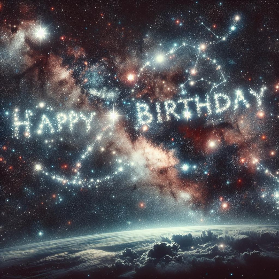 Happy Birthday in Space Digital Art Print at Home Instant Downloadable ...