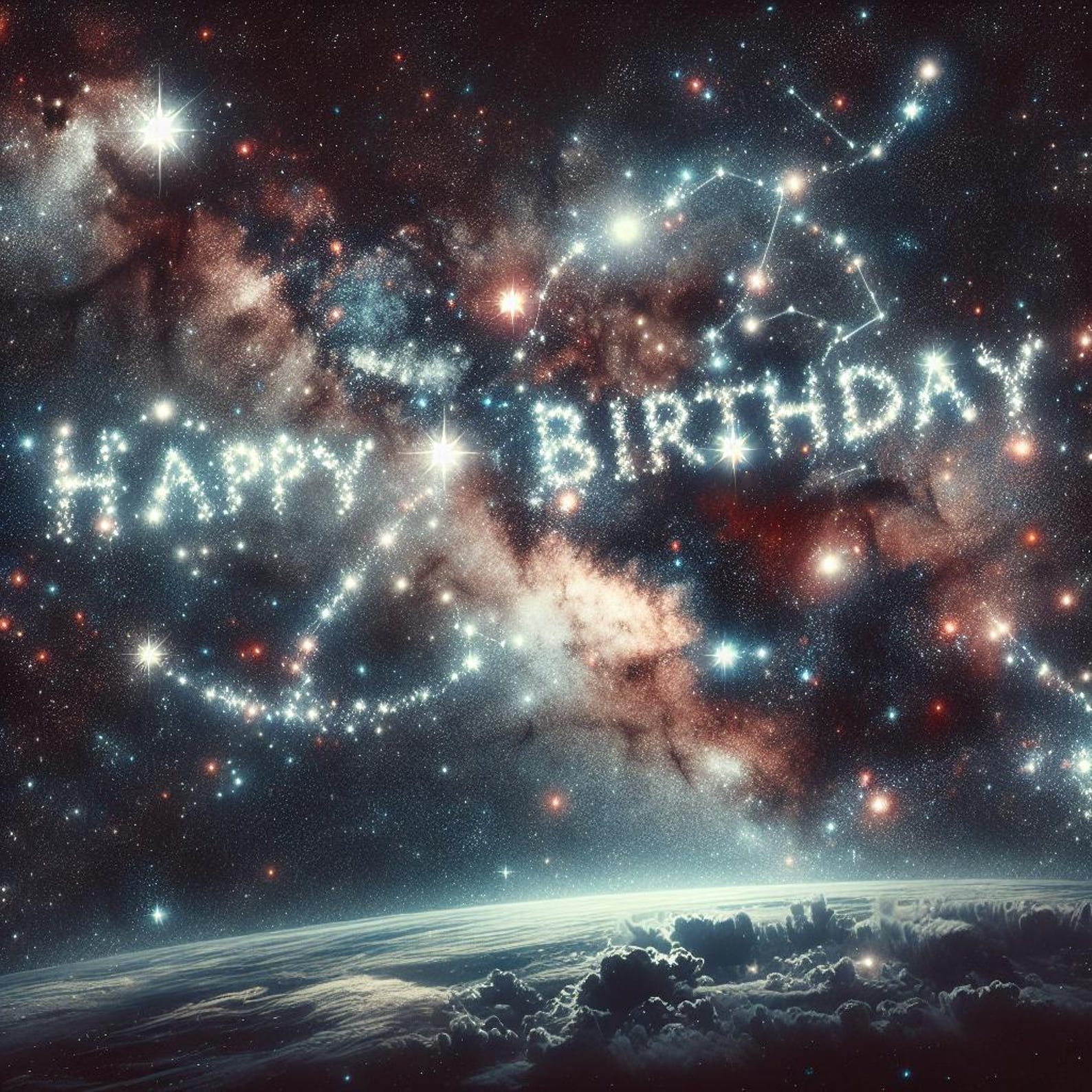 Happy Birthday in Space Digital Art Print at Home Instant Downloadable ...