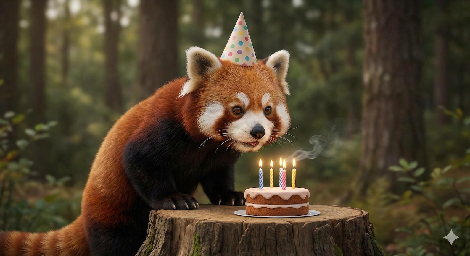 Red Panda Birthday Card, Polka Dot Hat, Party Decor (digital Download ...