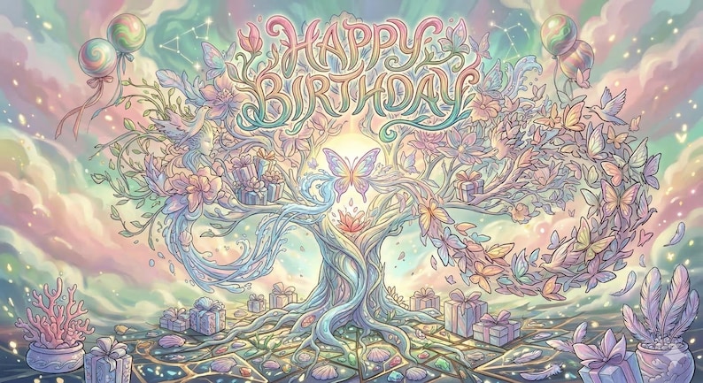 Animated Tree of Life Birthday Video – Ethereal Butterflies, Pastel ...