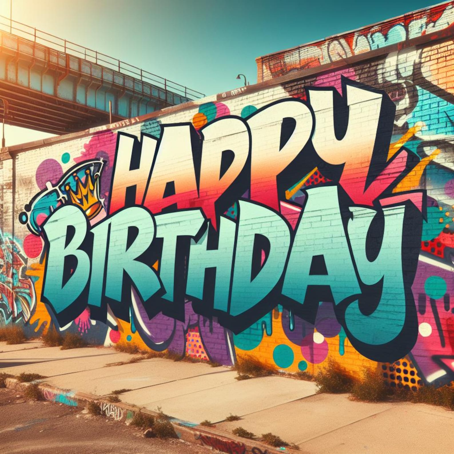 Graffiti Style "happy Birthday" Wall Art Print: Urban Decor (digital ...
