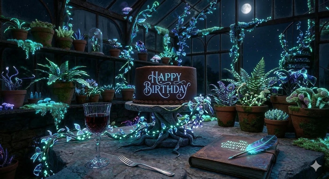 Animated Greenhouse Birthday Video Ecard + Matching Print – Enchanted ...