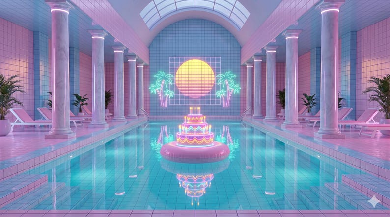 Animated Liminal Space Birthday Video | Retro Pool MP4 Animation ...