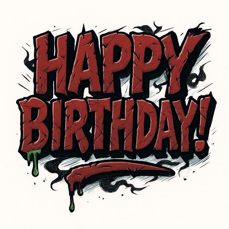 Spooky Zombie Birthday Banner: Gore Horror Party Decor (digital ...