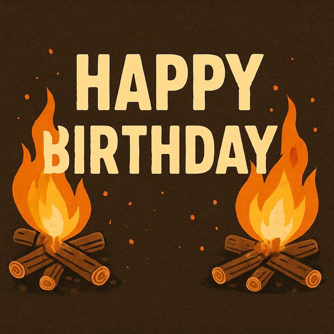 Campfire Birthday Printable Sign: Rustic Bonfire Wall Art (digital ...
