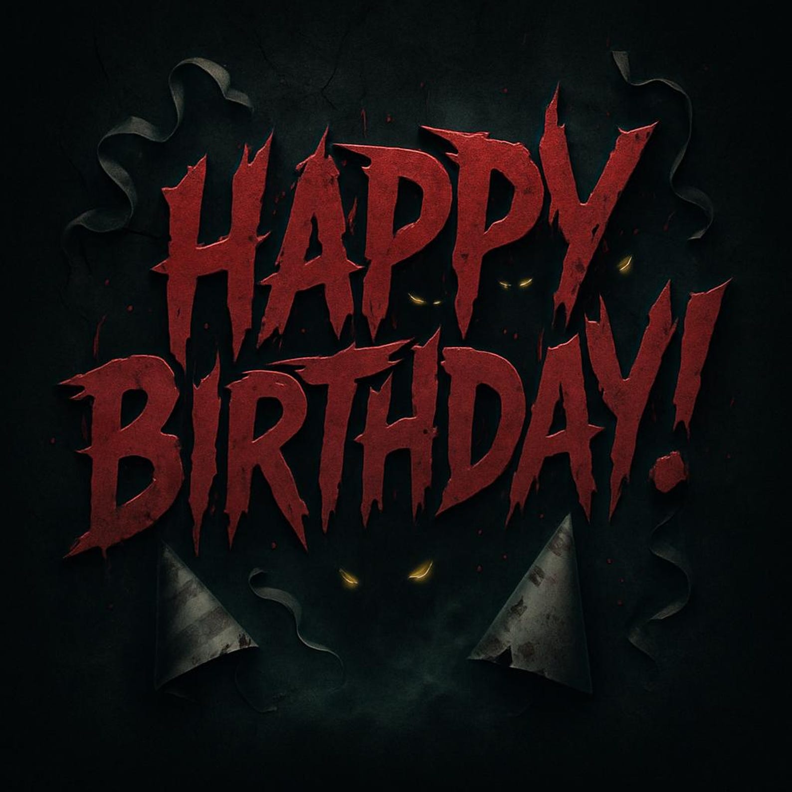 Scary Demonic Birthday Banner: Horror Party Decor (digital Download) - Etsy