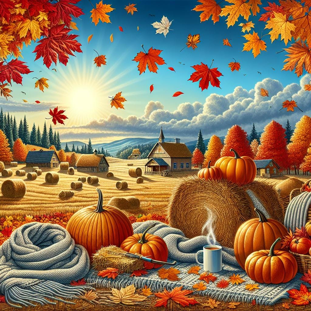 Happy Fall Day Autumn Beauty Farmland Farm Picnic Colorful Leaves ...