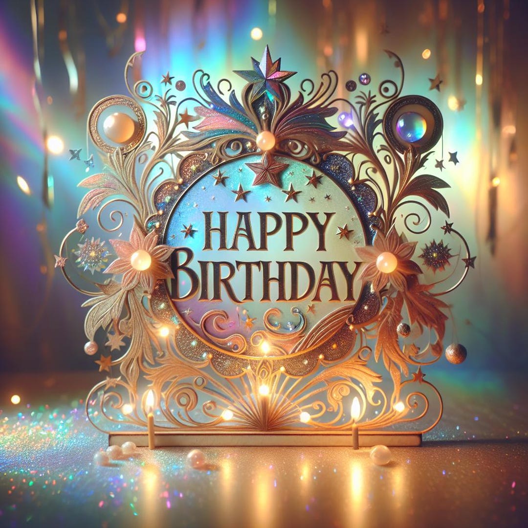 Elegant "happy Birthday" Gold Glitter Sign: Luxury Party Decor (digital ...