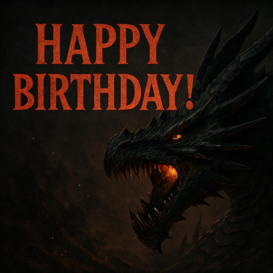 Happy Birthday Dragon Art: Medieval Party Sign (digital Download) - Etsy