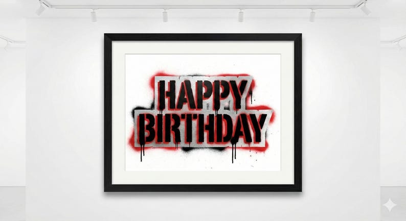 Graffiti Happy Birthday Card, Urban Street Art Printable (digital ...