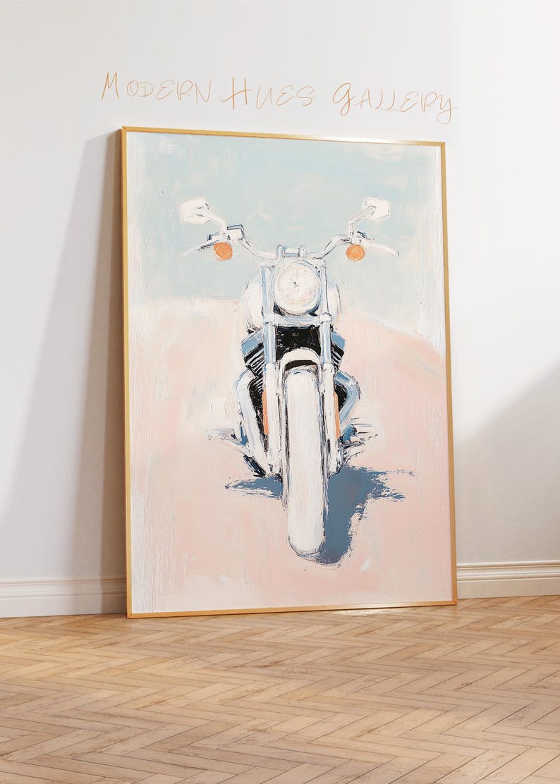 Modern Motorcycle Wall Art – Minimalist Bike Print – Cool Biker Decor ...