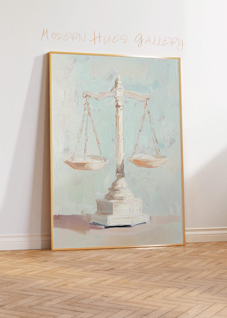 The Scales of Justice – Symbolic Balance Art – Legal Office Decor ...