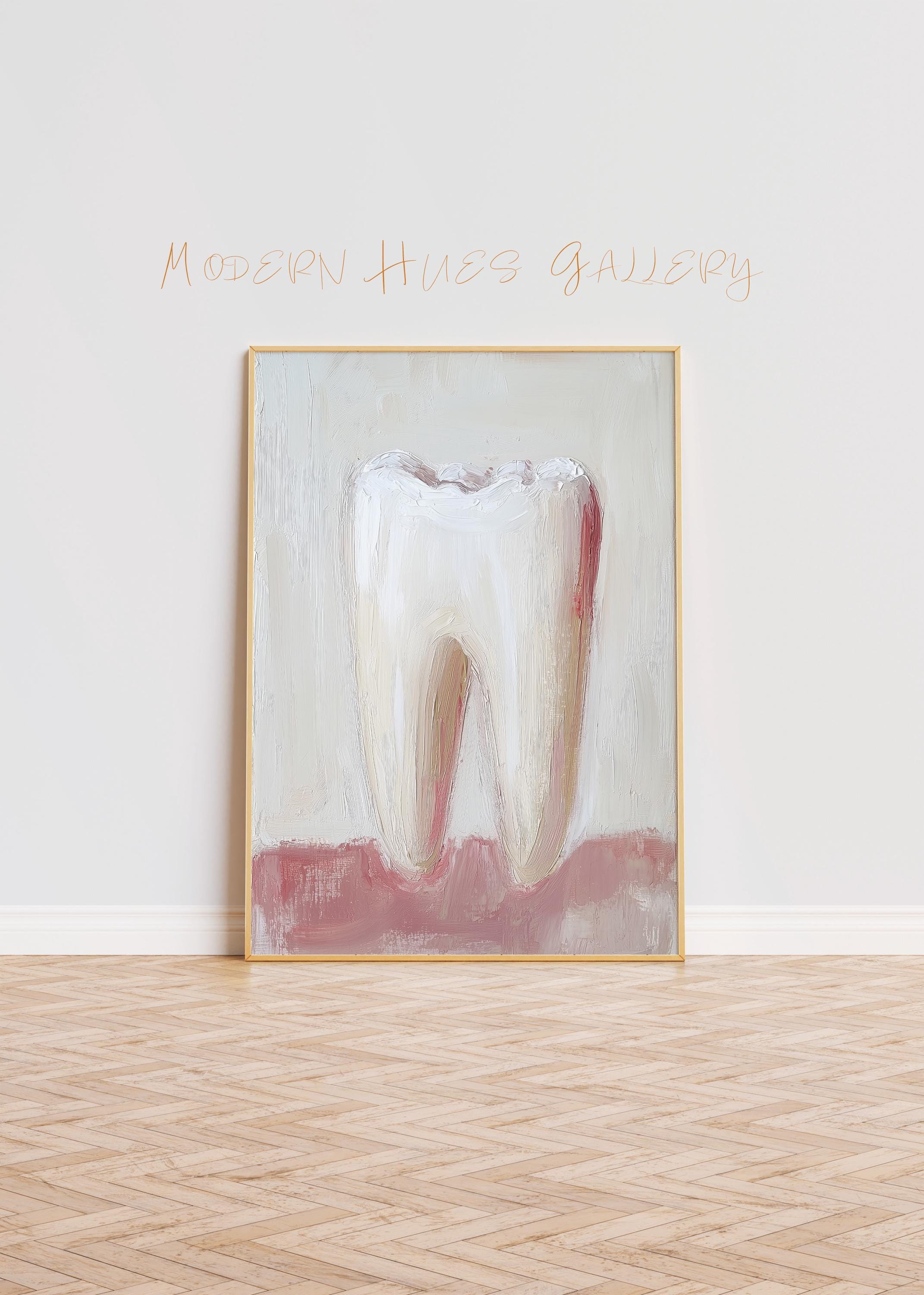 Minimalist Tooth Art Print – Abstract Tooth Painting – Modern Dental ...