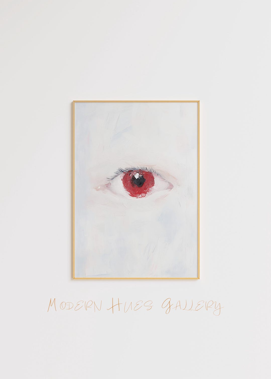 Surreal Red Eye Art Print – Modern Abstract Wall Decor – Minimalist Eye ...