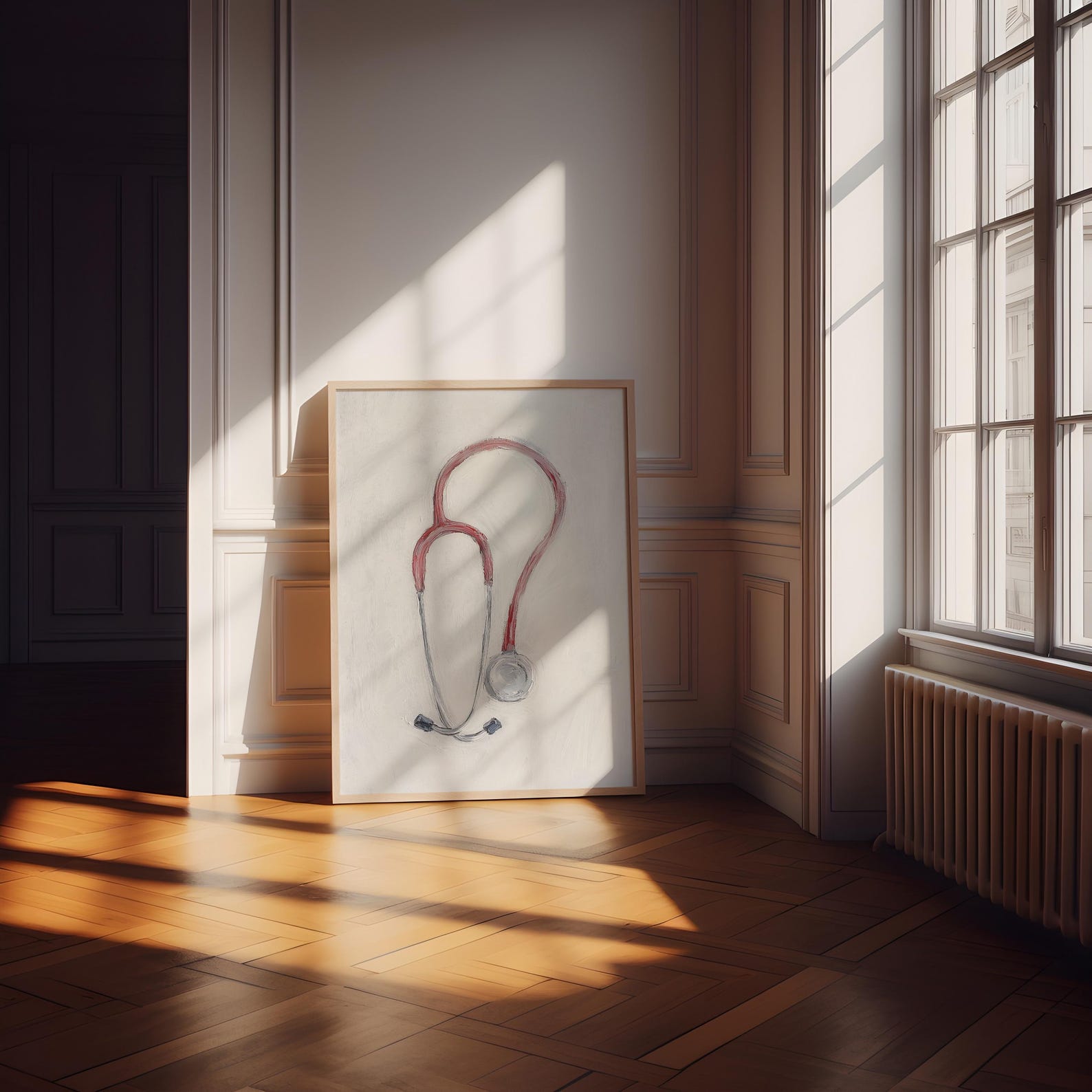 Stethoscope Wall Art – Medical Art Print – Doctor’s Office Decor ...