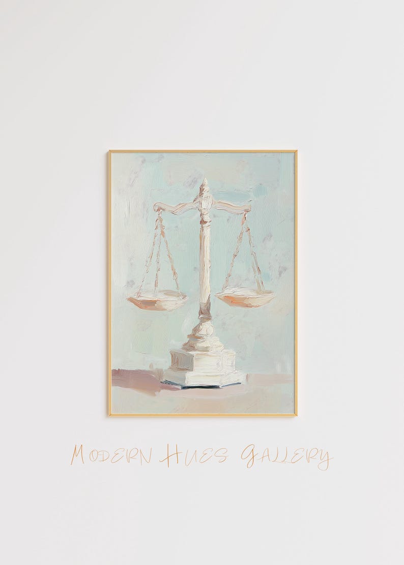 The Scales of Justice – Symbolic Balance Art – Legal Office Decor ...