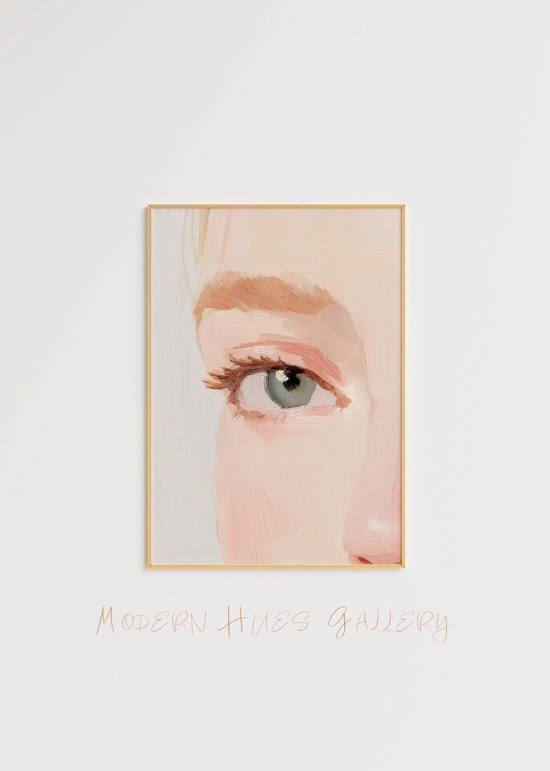Modern Portrait Eye Art – Minimalist Half Face Painting – Expressive ...