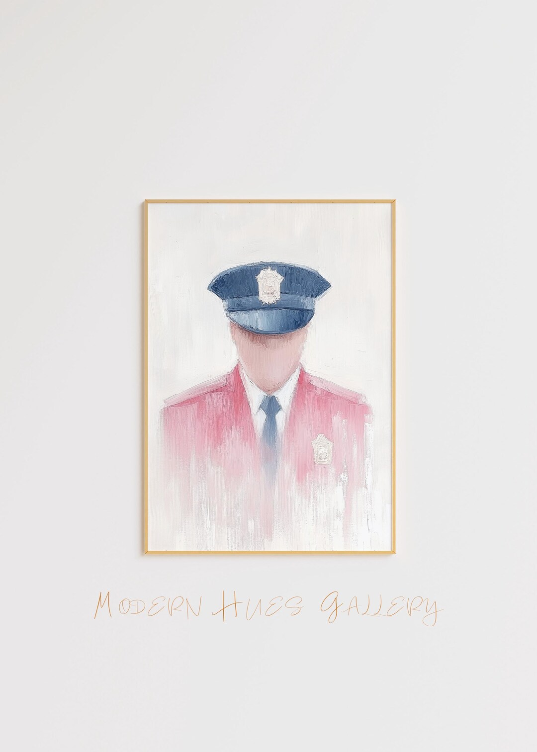 Minimalist Police Officer Art – Abstract Law Enforcement Print – Modern ...