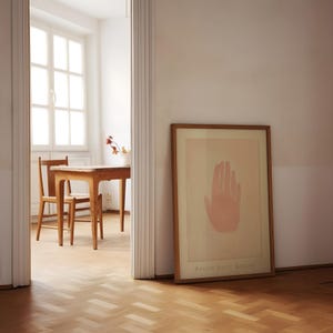 Minimalist Hand Art Print – Abstract Pink Hand Painting – Modern Boho ...
