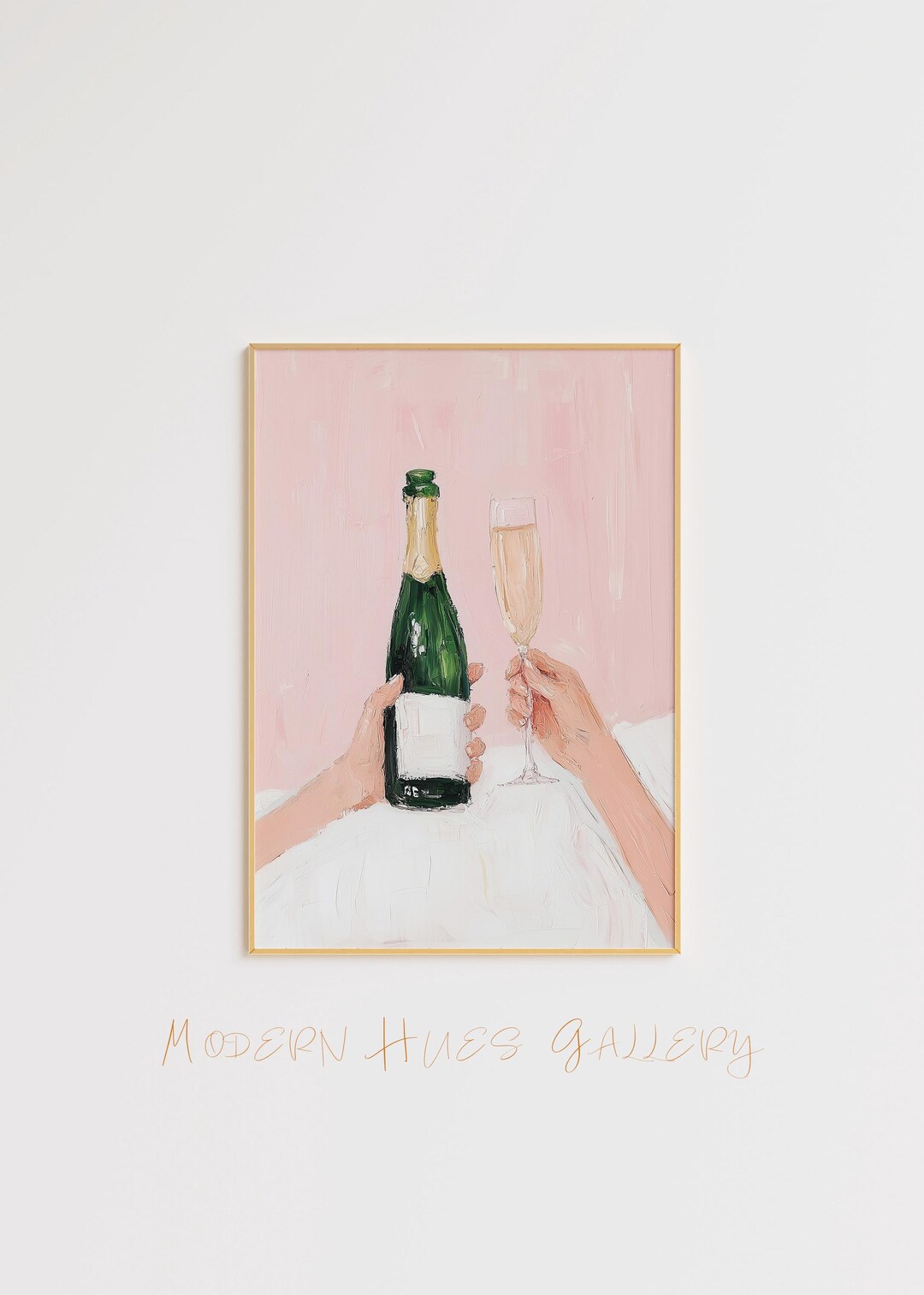 Elegant Champagne Bottle Art – Cheers Wall Décor - Modern Champagne ...