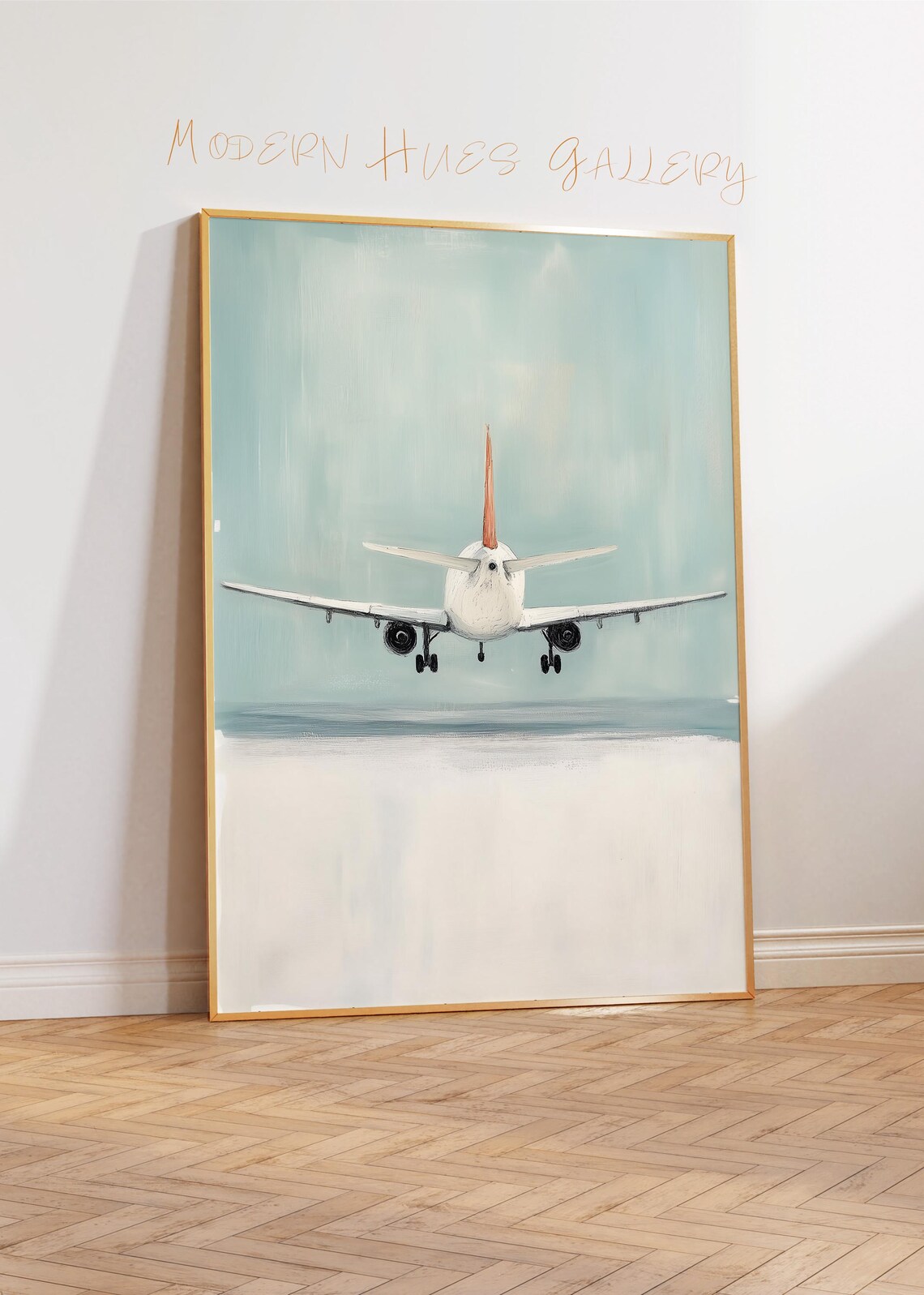 Airplane Art Print – Minimalist Aviation Painting Modern Travel Wall ...