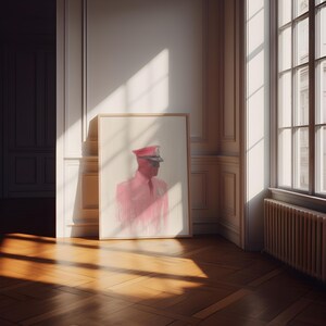 Abstract Police Officer Art – Minimalist Red Uniform Print – Modern Law ...