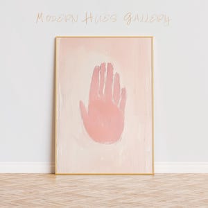 Minimalist Hand Art Print – Abstract Pink Hand Painting – Modern Boho ...