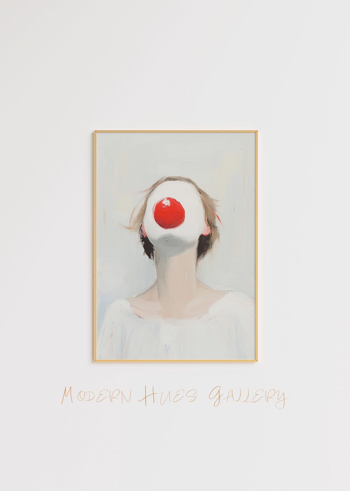 Red Nose Art Print – Modern Clown Portrait – Minimalist Wall Art ...