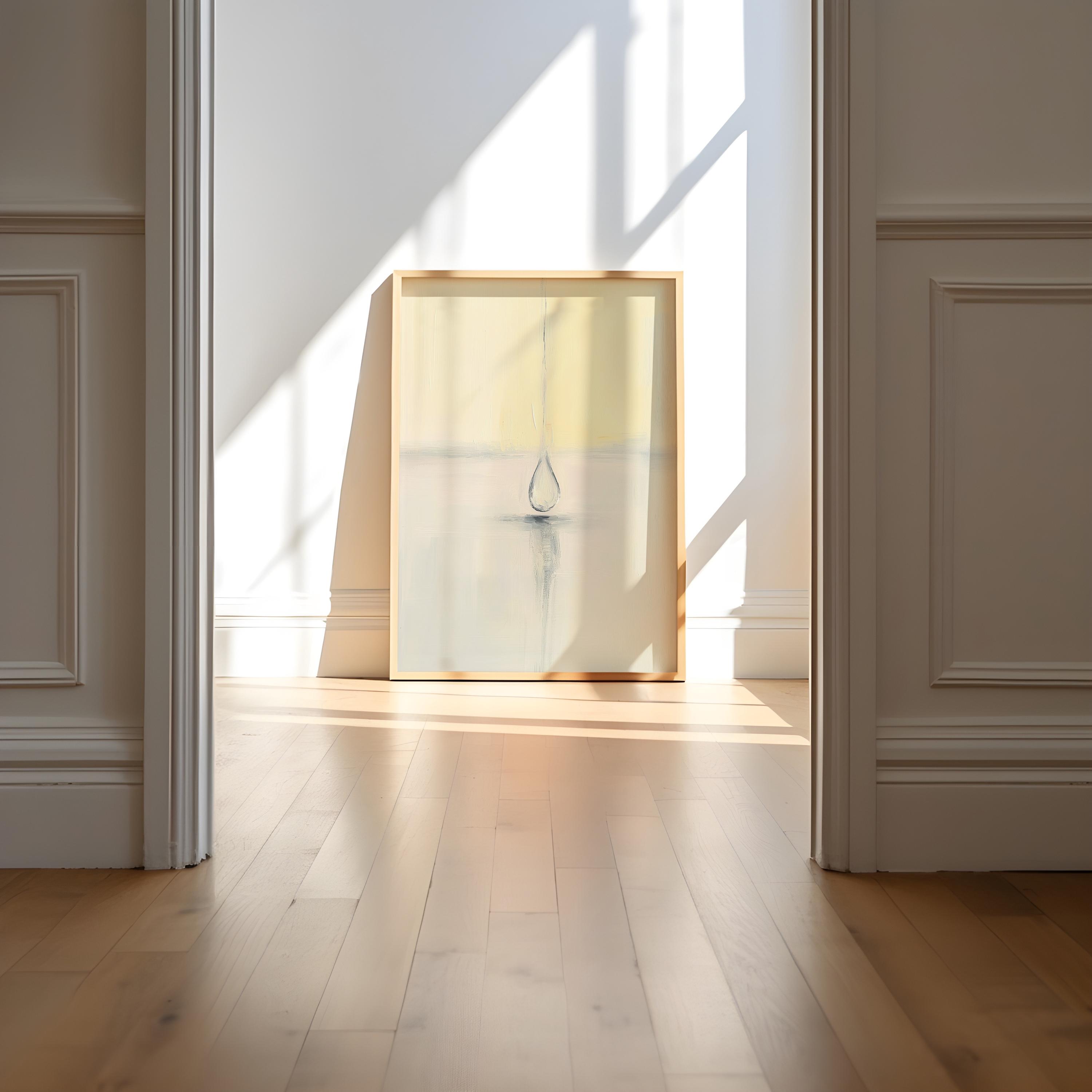 Water Drop Wall Art – Minimalist Water Art – Tranquil Reflection Print ...