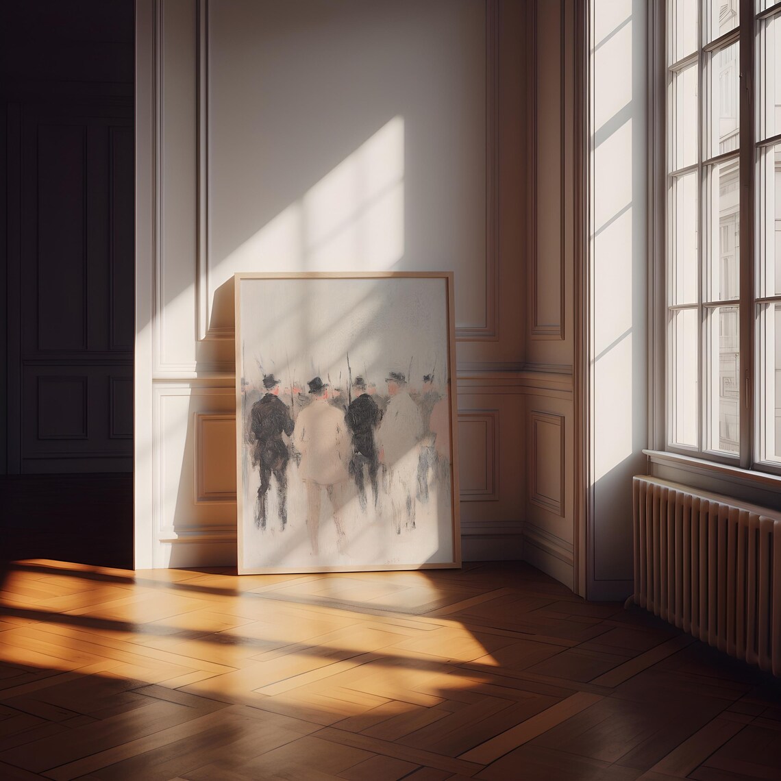 Historical Art Print Abstract Gathering Painting Minimalist ...
