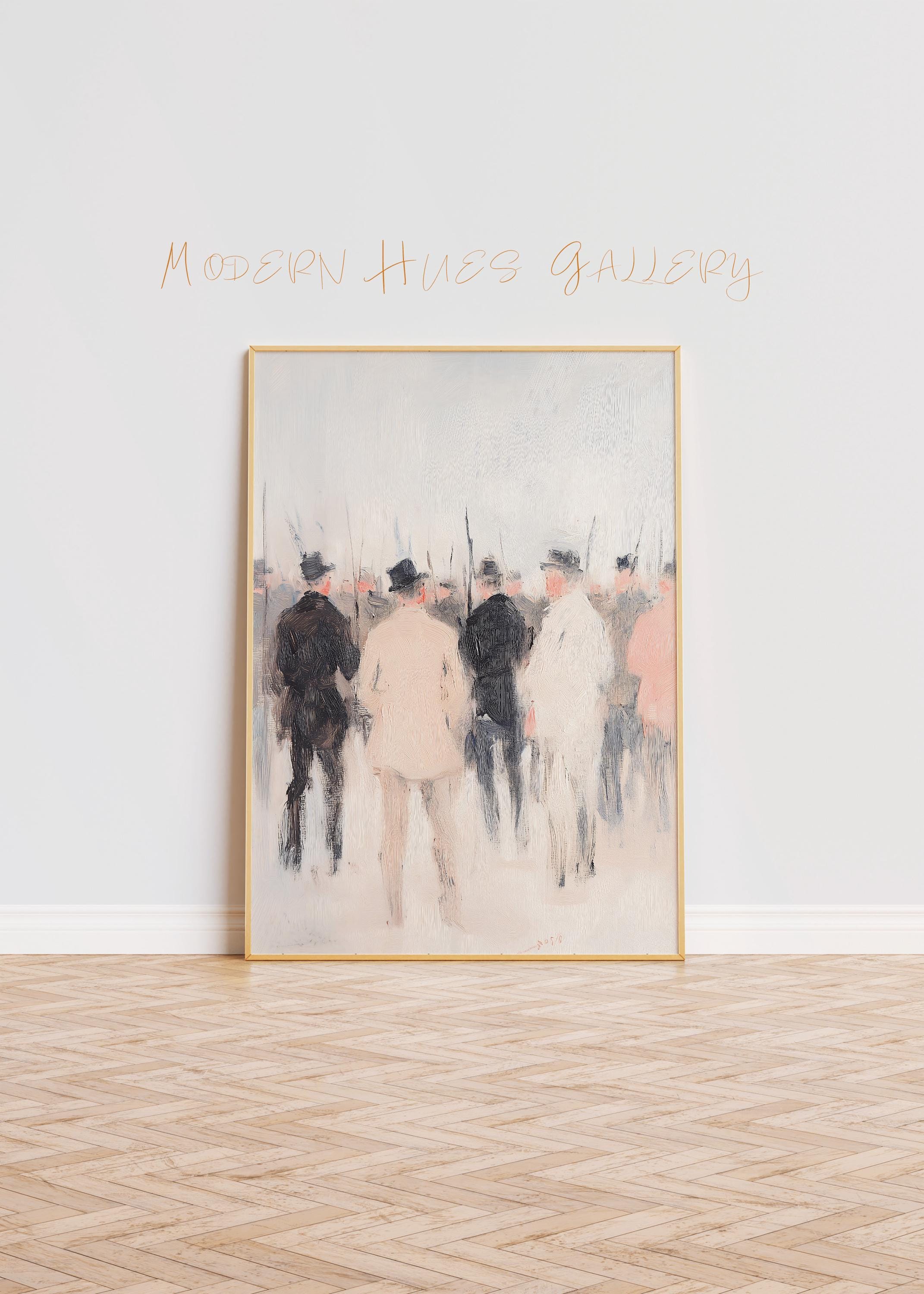 Historical Art Print Abstract Gathering Painting Minimalist ...