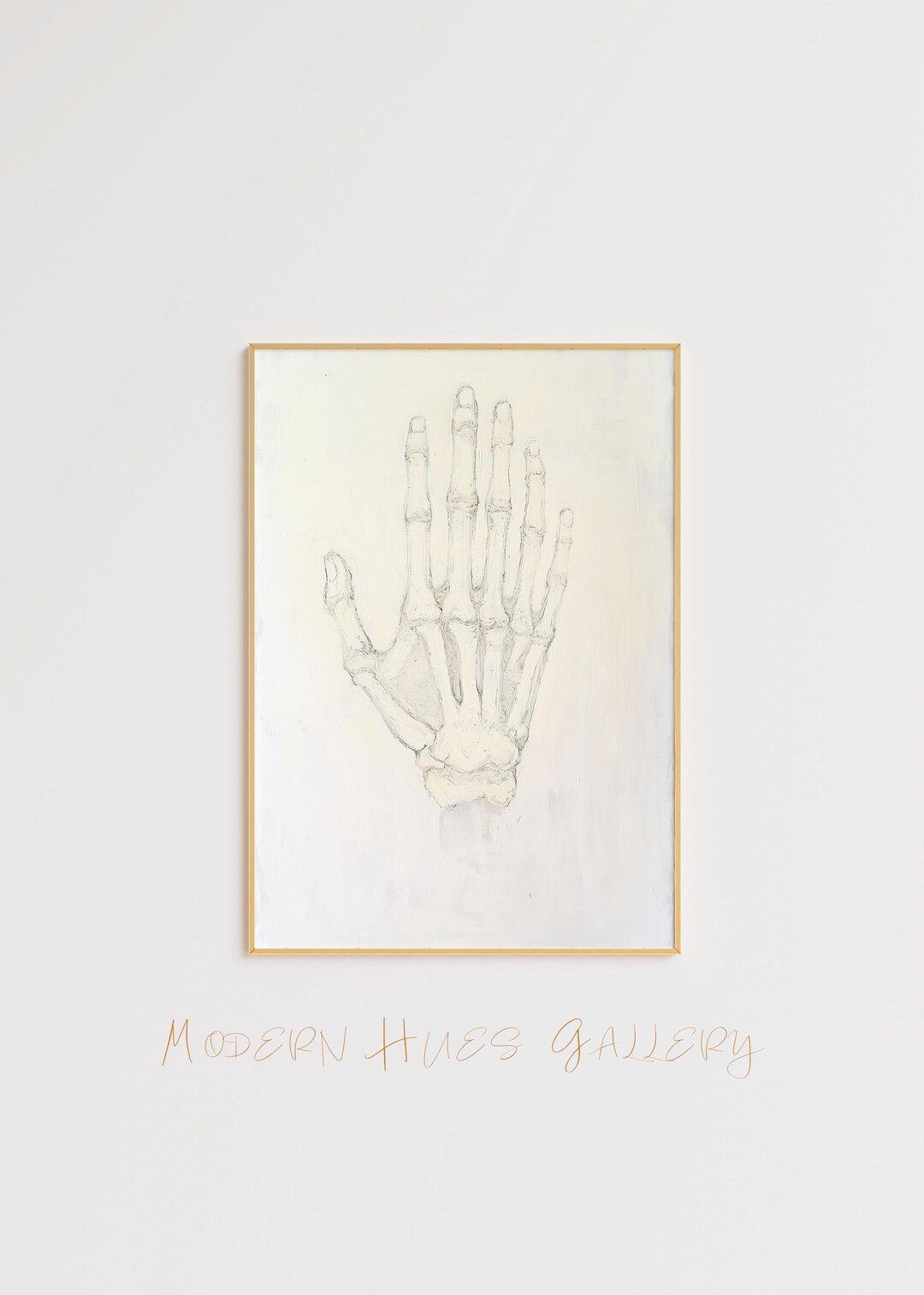 Anatomical Skeleton Hand Art – Minimalist Bone Wall Decor – Medical ...