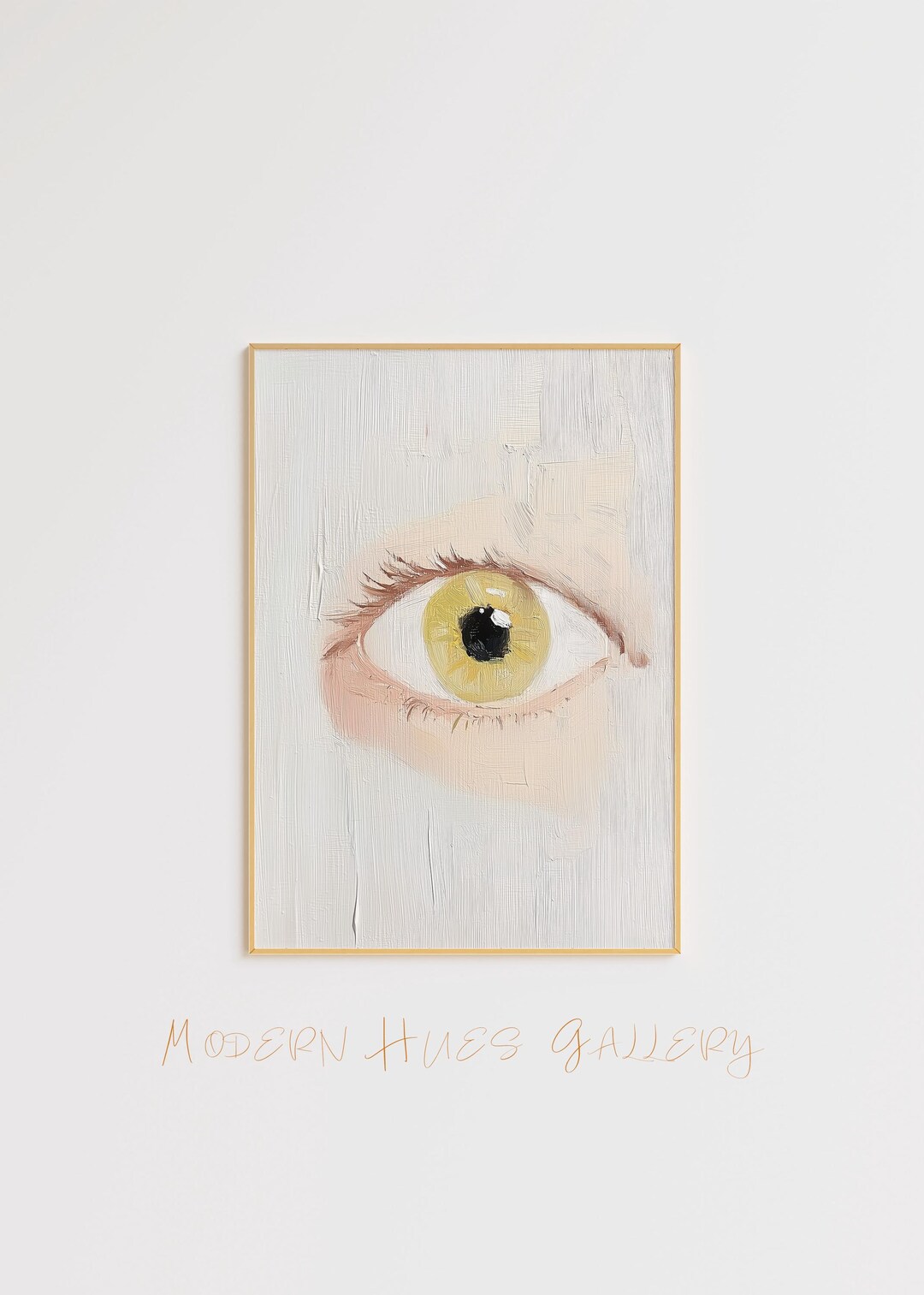 Golden Eye Painting – Minimalist Eye Art – Surreal Modern Wall Decor ...