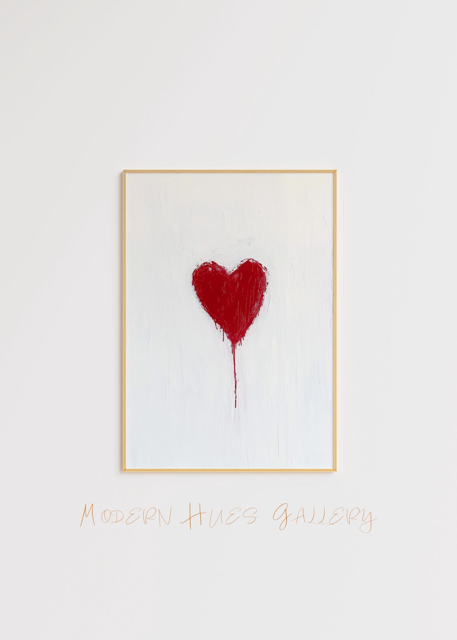 Heart Drip Art – Minimalist Love Painting – Modern Decor – Modern Heart ...