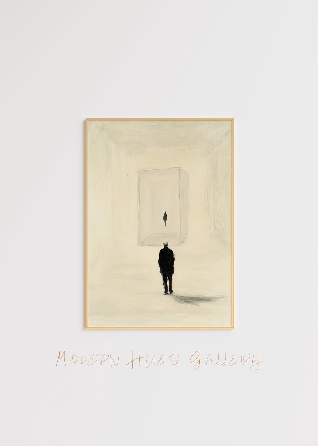 Surreal Men in Void Art Print – Modern Abstract Reflection Artwork ...