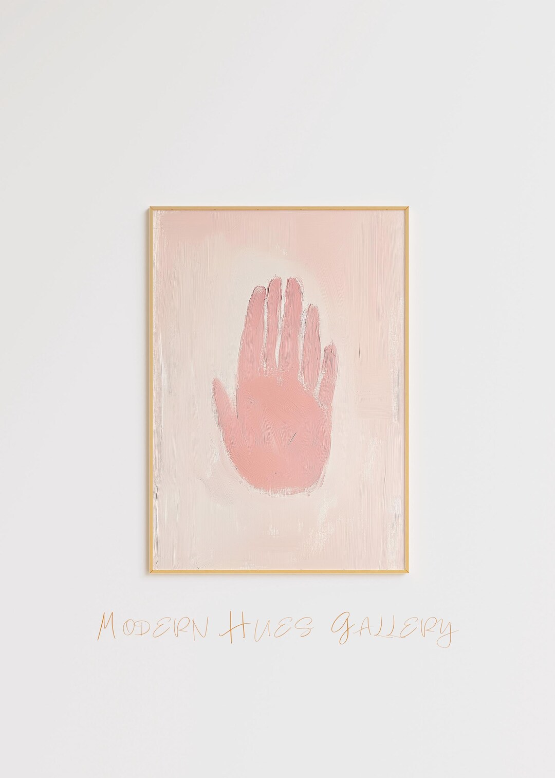 Minimalist Hand Art Print – Abstract Pink Hand Painting – Modern Boho ...