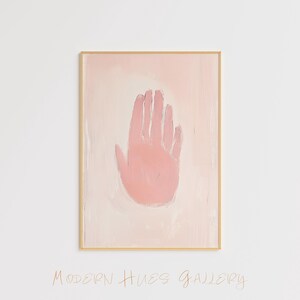Minimalist Hand Art Print – Abstract Pink Hand Painting – Modern Boho ...
