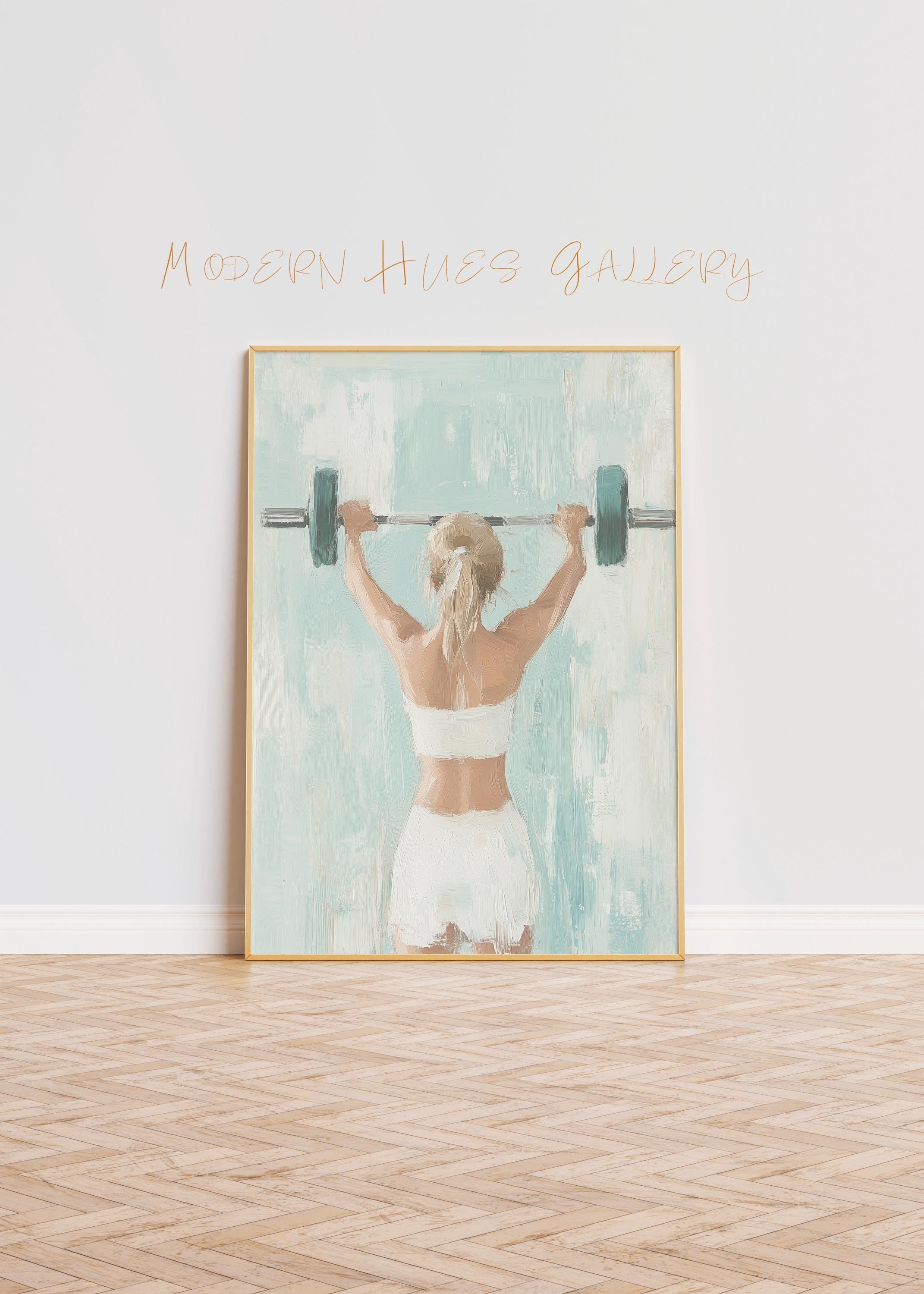 Minimalist Female Weightlifting Art - Motivational Fitness Poster With ...