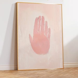 Minimalist Hand Art Print – Abstract Pink Hand Painting – Modern Boho ...