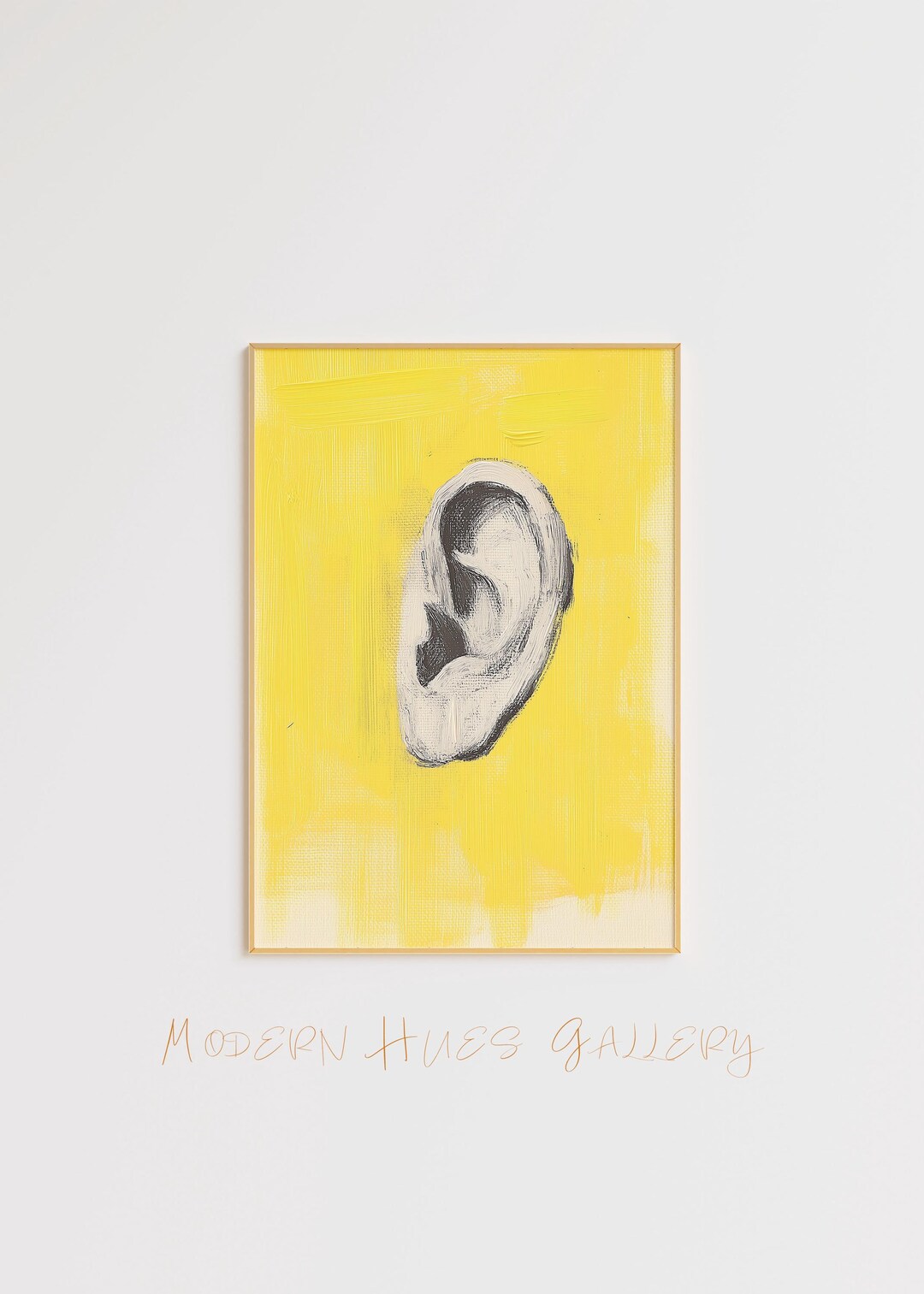 Ear Art Print – Minimalist Anatomy Wall Art – Yellow Modern Decor ...