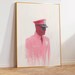Abstract Police Officer Art – Minimalist Red Uniform Print – Modern Law ...