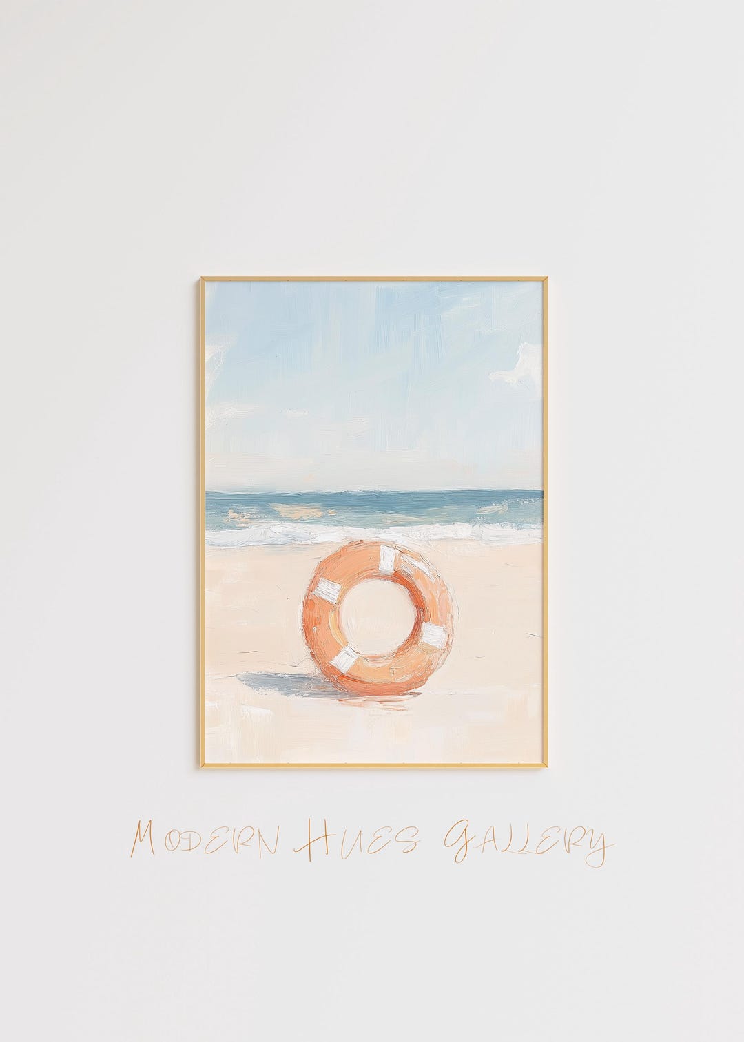 Beach Lifebuoy Painting – Coastal Wall Art – Summer Seaside Decor ...