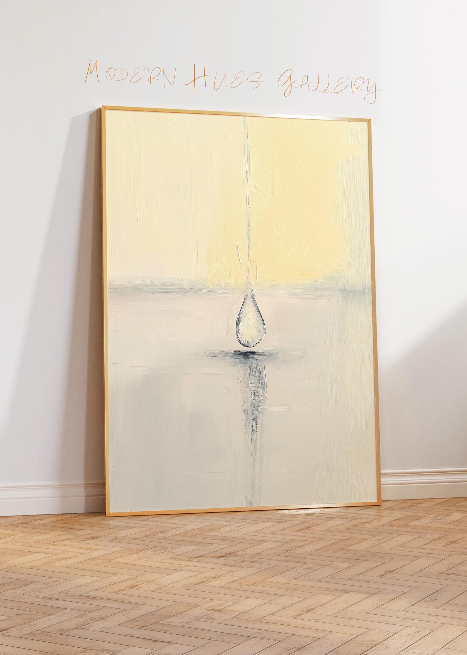 Water Drop Wall Art – Minimalist Water Art – Tranquil Reflection Print ...