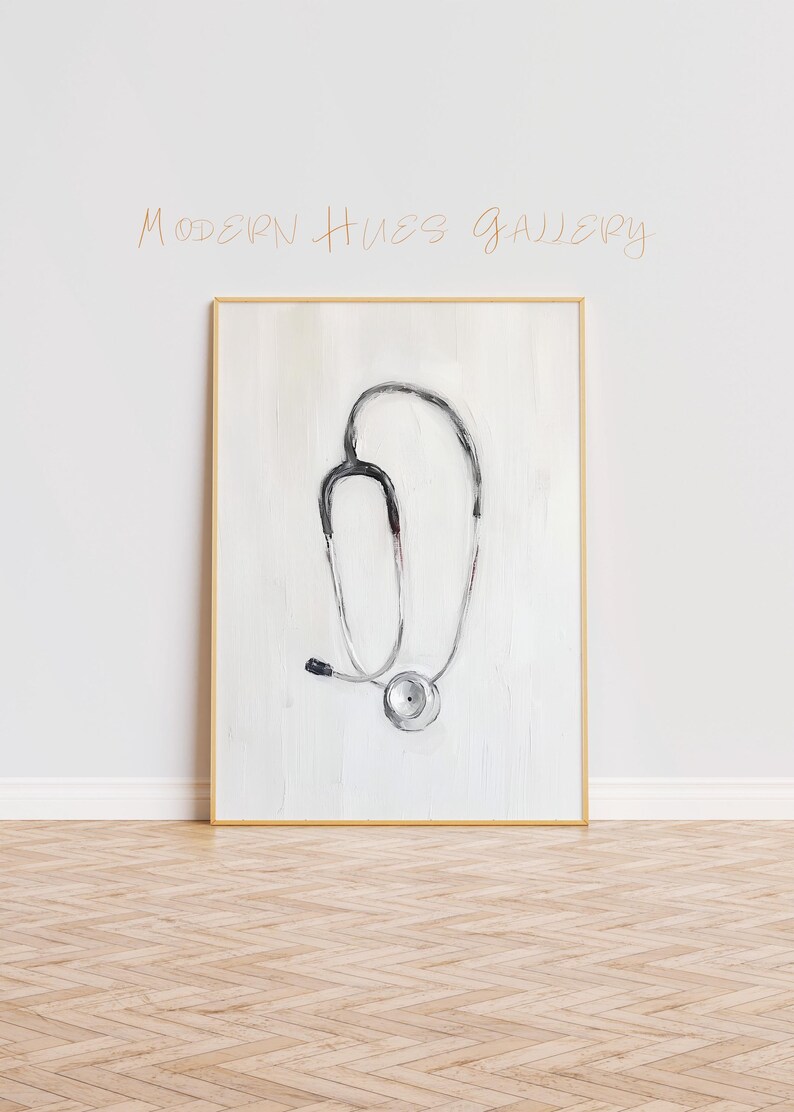 Minimalist Stethoscope Art Print – Medical Wall Decor – Doctor’s Office ...